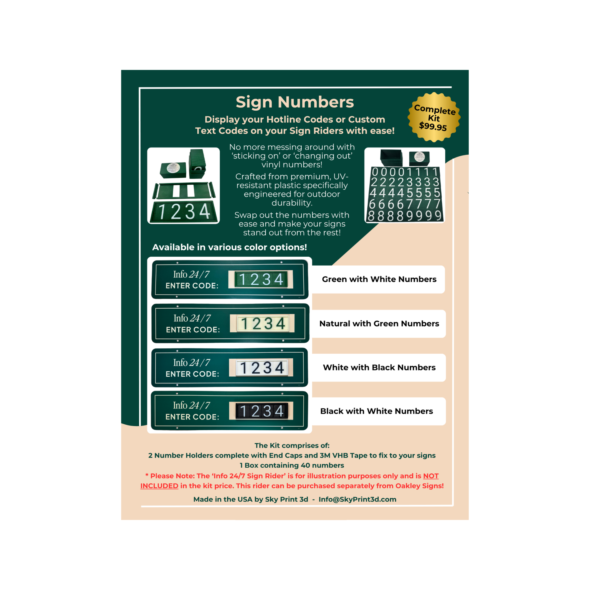 Sign Numbers & Holders – Sky Print 3d